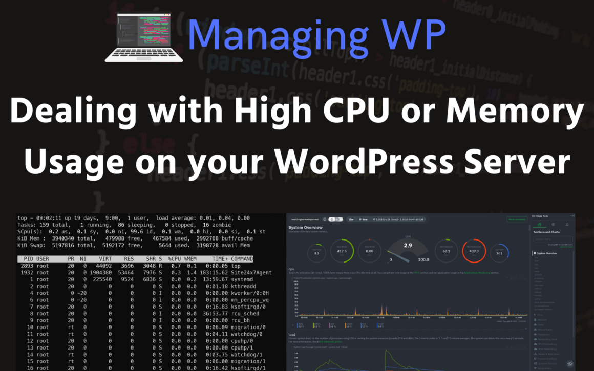 Dealing With High Cpu Or Memory Usage On Your Wordpress Site Or Server Managing Wp