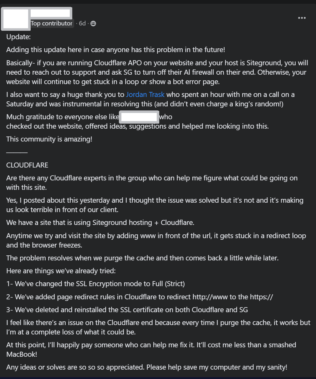 Siteground And Cloudflare Captcha Redirect Loop Managing Wp 5682
